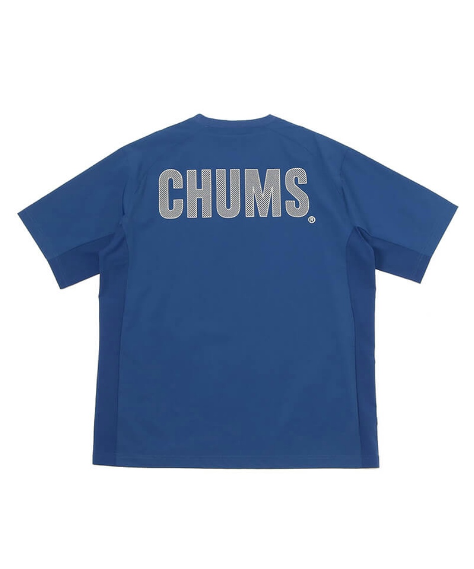 チャムス(CHUMS) Tシャツ 半袖 エアトレイルストレッチチャムスシャツ Airtrail Stretch CHUMS T-Shirt CH01-2344 Navy | スポーツ用品なら ...