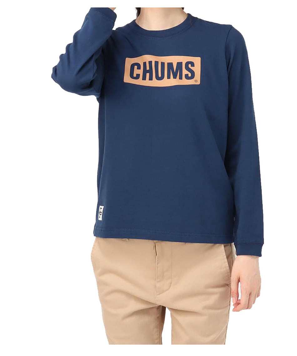 チャムス(CHUMS) Tシャツ 長袖 チャムスロゴロングスリーブT CH01-1894 Navy*Brown | スポーツ用品ならヒマラヤオンラインストア【公式】