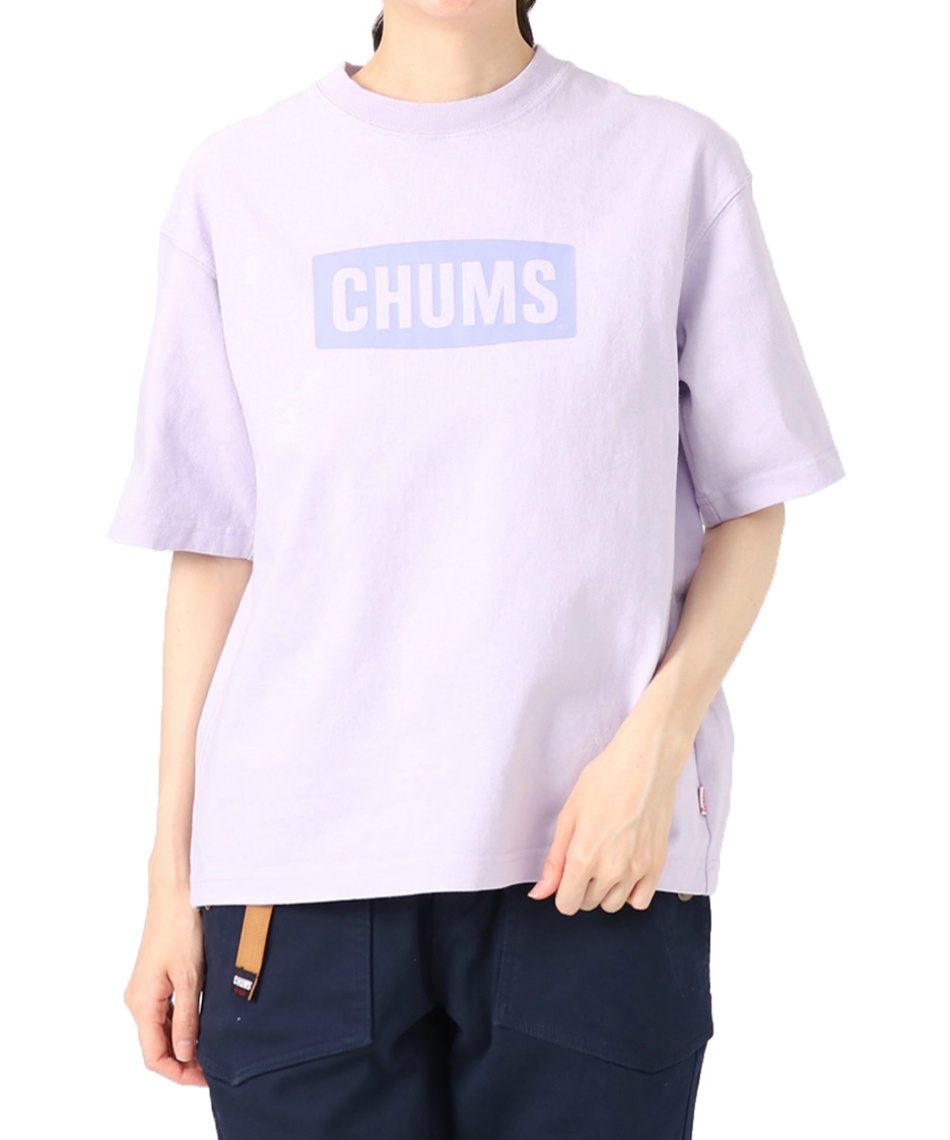 チャムス(CHUMS) Tシャツ 半袖 ヘビーウエイトチャムスロゴTシャツ Heavy Weight CHUMS Logo T-Shirt CH01-2271 Lavender | スポーツ用 ...