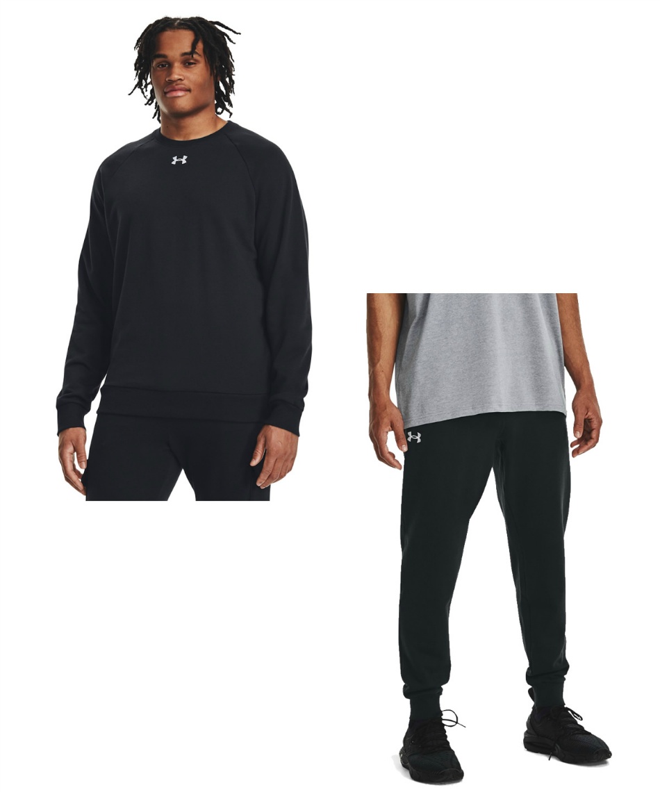 アンダーアーマー(UNDER ARMOUR) スポーツウェア スウェット 上下セット UAライバルフリース クルー+ジョガーパンツ ...
