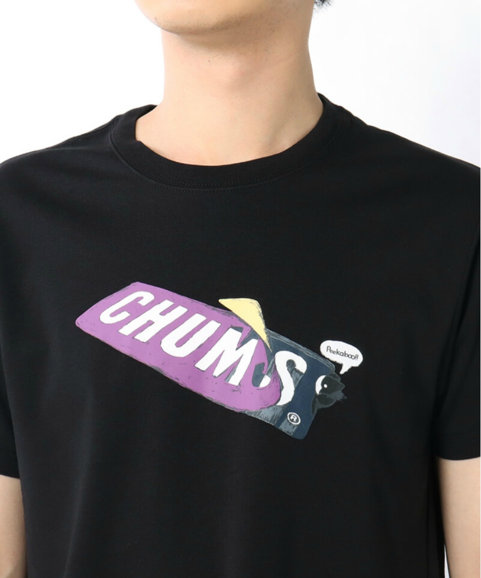 チャムス(CHUMS) Tシャツ 半袖 ステッカーチャムスTシャツ トップス CH01-1986 Black | スポーツ用品ならヒマラヤオンラインストア【公式】