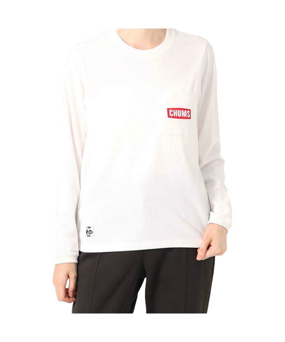 チャムス(CHUMS) Tシャツ 長袖 チャムスロゴポケットブラッシュドロングスリーブ CH01-2306 White | スポーツ用品ならヒマラヤオンラインストア【公式】