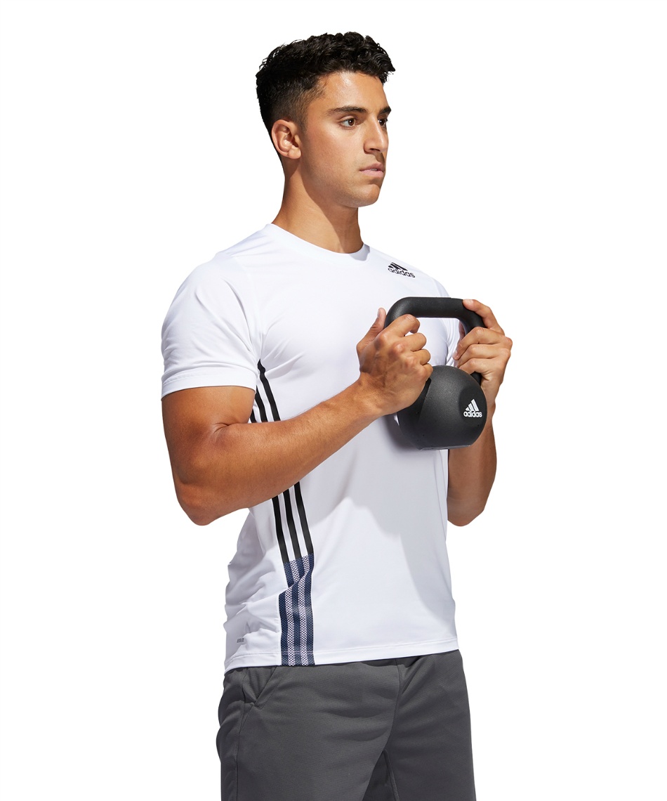 アディダス(adidas) スポーツウェア 半袖 FreeLift 3ストライプス Tシャツ FreeLift 3-Stripes Tee ...