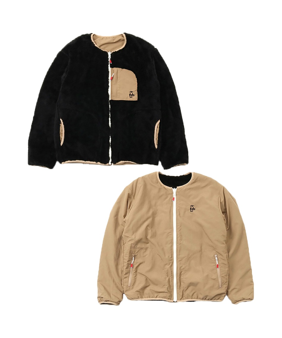チャムス(CHUMS) フリース ジャケット エルモフリースリバーシブルブルゾン CH04-1287 Black/Beige | スポーツ用品 ...