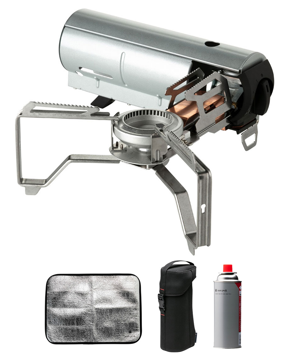 スノーピーク(snow peak) アウトドアセット HOME＆CAMP バーナーセット シルバー GS-600SL+GP-006R+UG ...