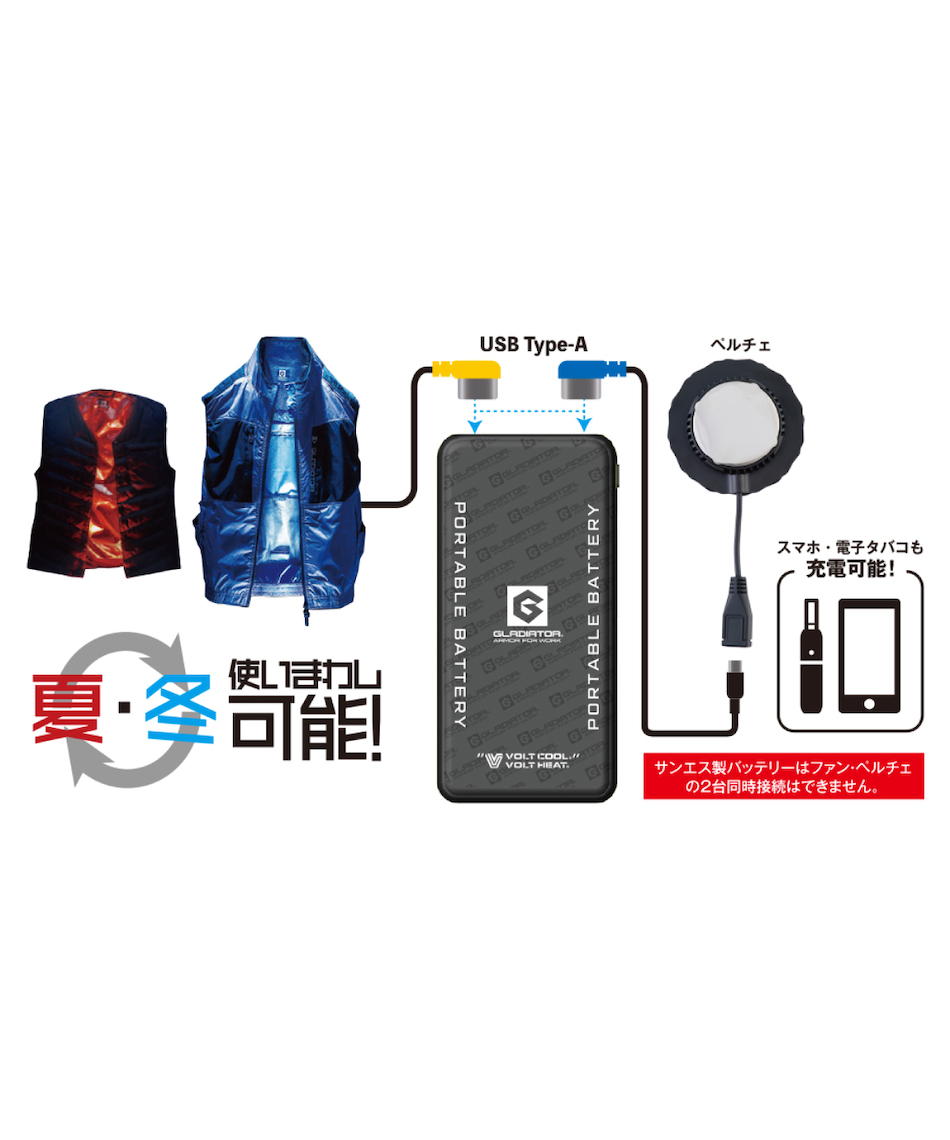 グラディエーター(GLADIATOR) ポータブル電源 モバイルバッテリー10,000mAH ＋ ケーブルセット GB-832 【ご自宅配送限定】‥ | スポーツ用品ならヒマラヤオンライン ...