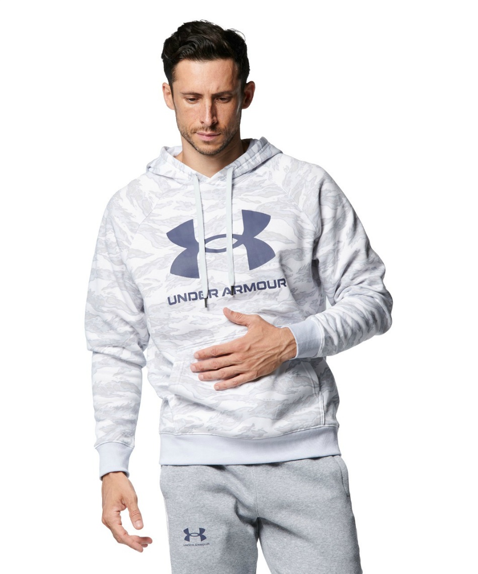 UNDER ARMOUR UA RIVAL FLEECE BIG LOGO PRINTED HOODIE 1375511 014