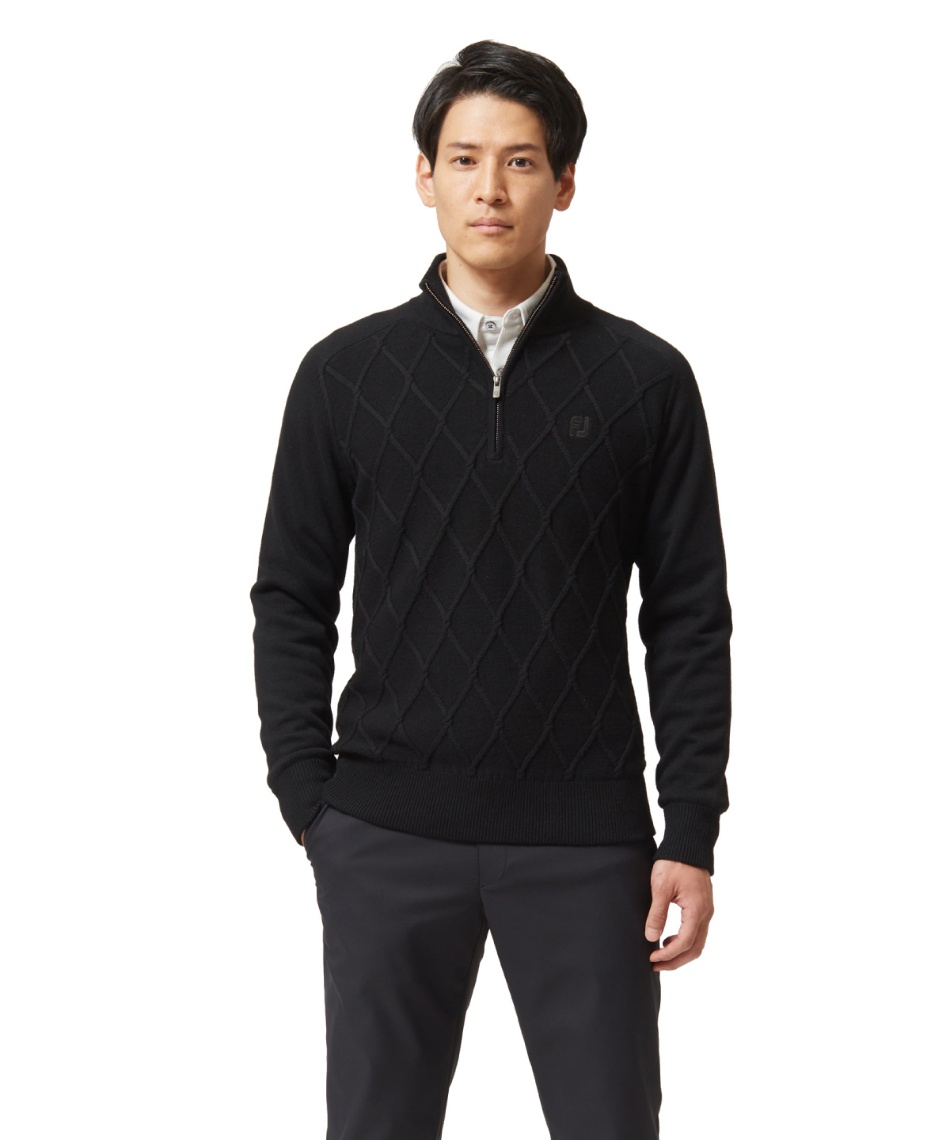 フットジョイ(FootJoy) ゴルフウェア セーター アーガイル防風ハーフジップセーター FJ-F22-M05 【2022年秋冬モデル ...