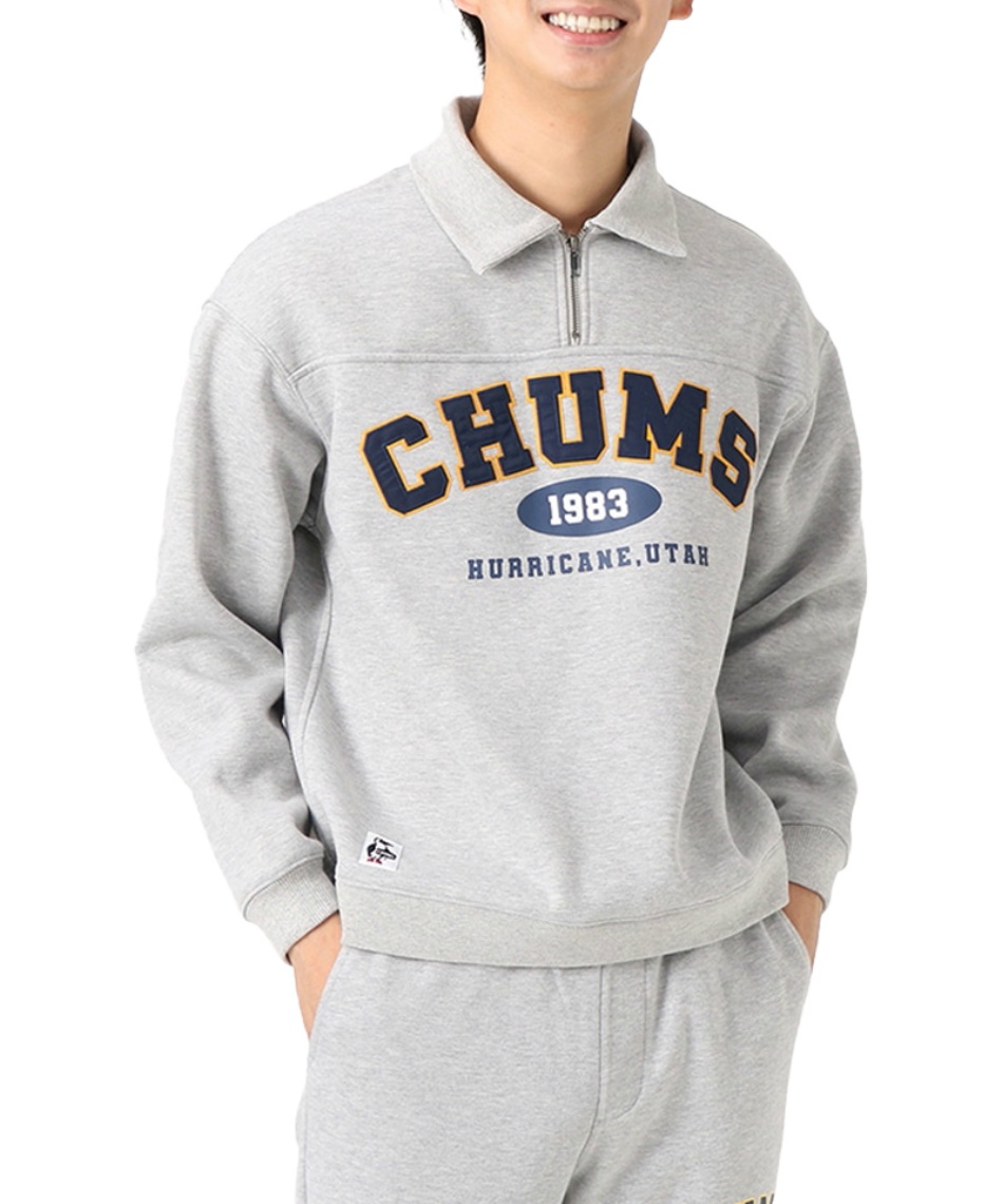 チャムス(CHUMS) スウェット トレーナー マイトンチャムスカレッジハーフジップスウェット CH00-1398 H/Gray | スポーツ用品ならヒマラヤオンラインストア【公式】