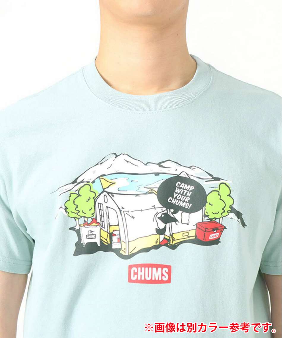 チャムス(CHUMS) Tシャツ 半袖 レイクサイドキャンプTシャツ Lakeside Camp T-Shirt CH01-2162 Dark Green | スポーツ用品ならヒマラヤ ...