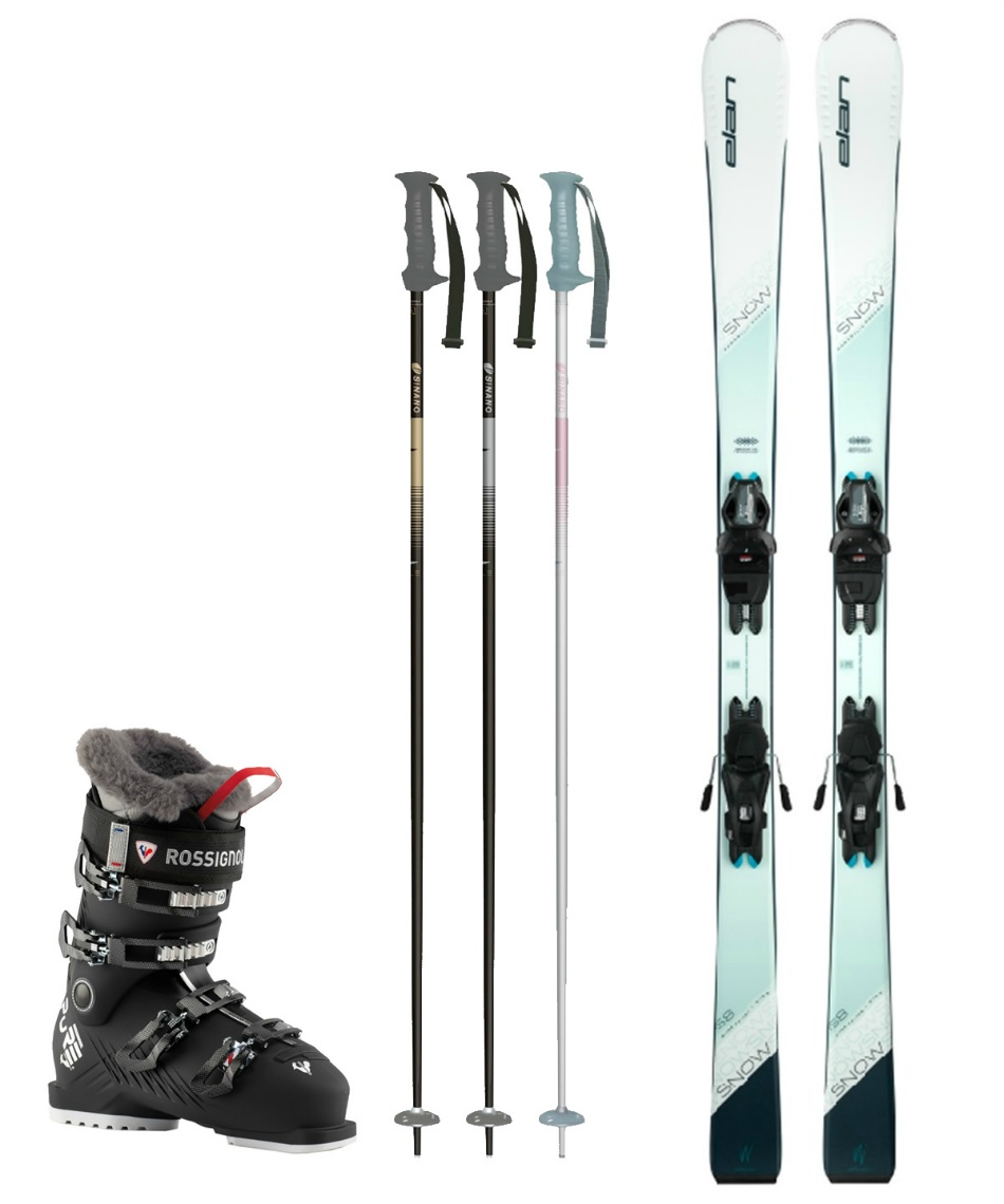 エラン(ELAN) スキー板 オールラウンド 4点セット SNOW WHITE LS+ELW9.0GW+PURE 70 METALBLACK ...