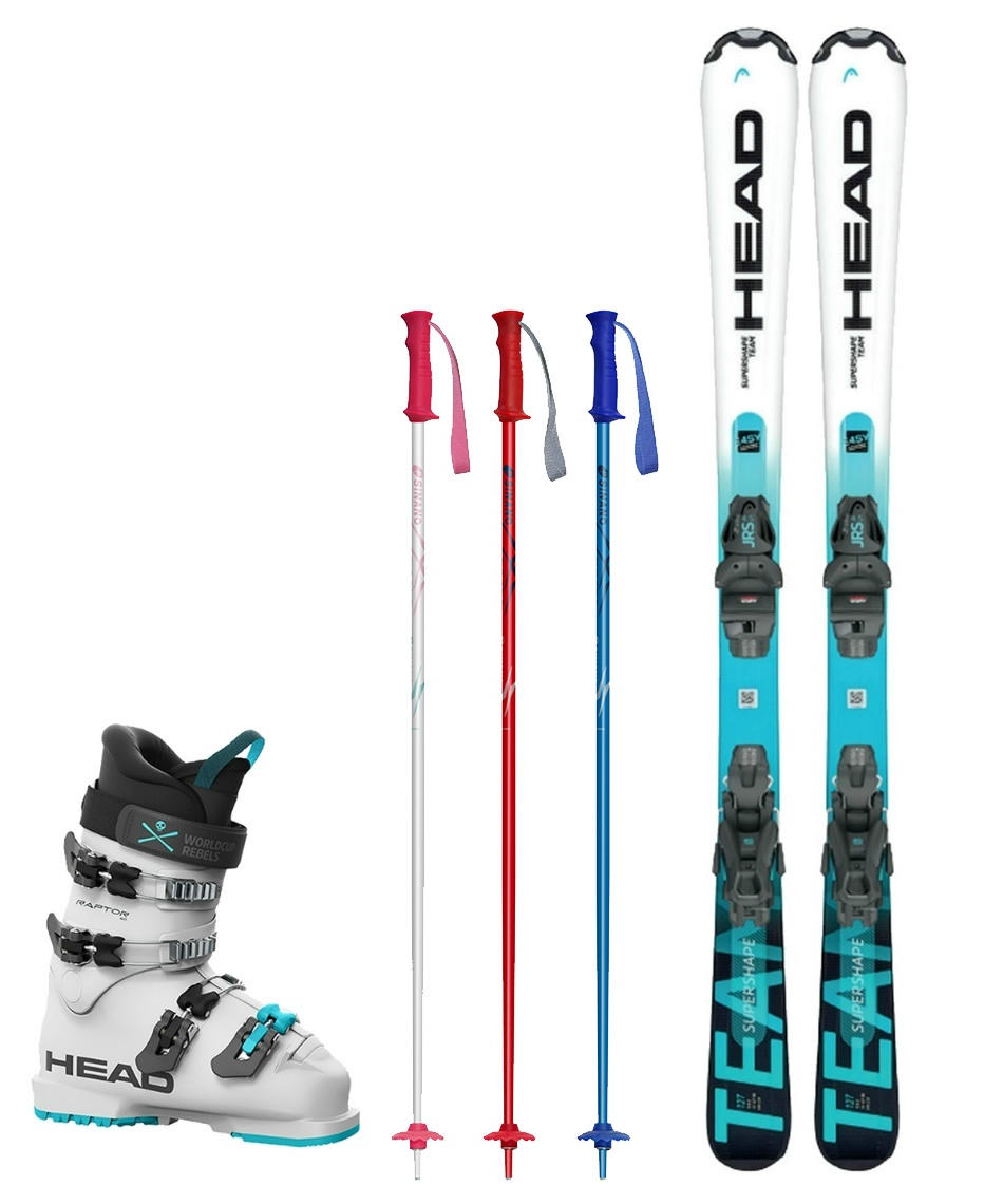 ヘッド(HEAD) スキー板 ジュニアスキー 4点セット SUPERSHAPE TEAMEASY+JRS4.5GW+RAPTOR 60 ...