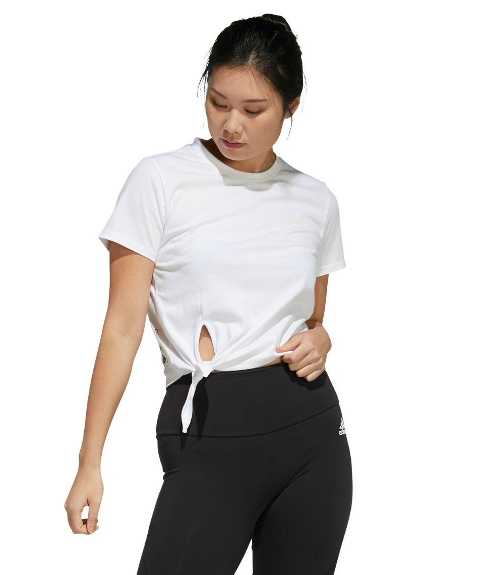 アディダス(adidas) 半袖Tシャツ ハーフパンツ セット TECH KNOT TEE+3ストライプス スポーツ ショーツ GP0589 ...