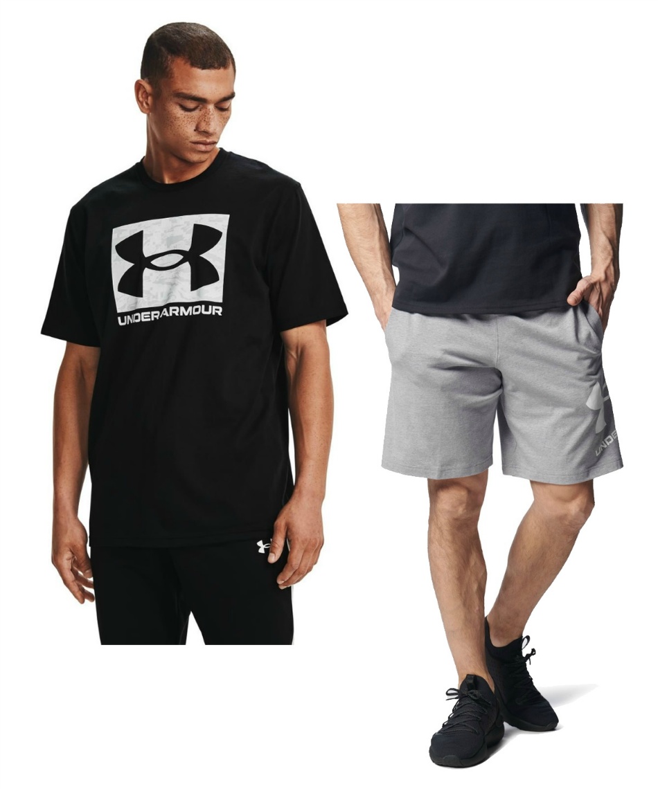 アンダーアーマー(UNDER ARMOUR) 半袖Tシャツ ハーフパンツ セット UAカモ ボックス ロゴ ショートスリーブ+ショーツ ...
