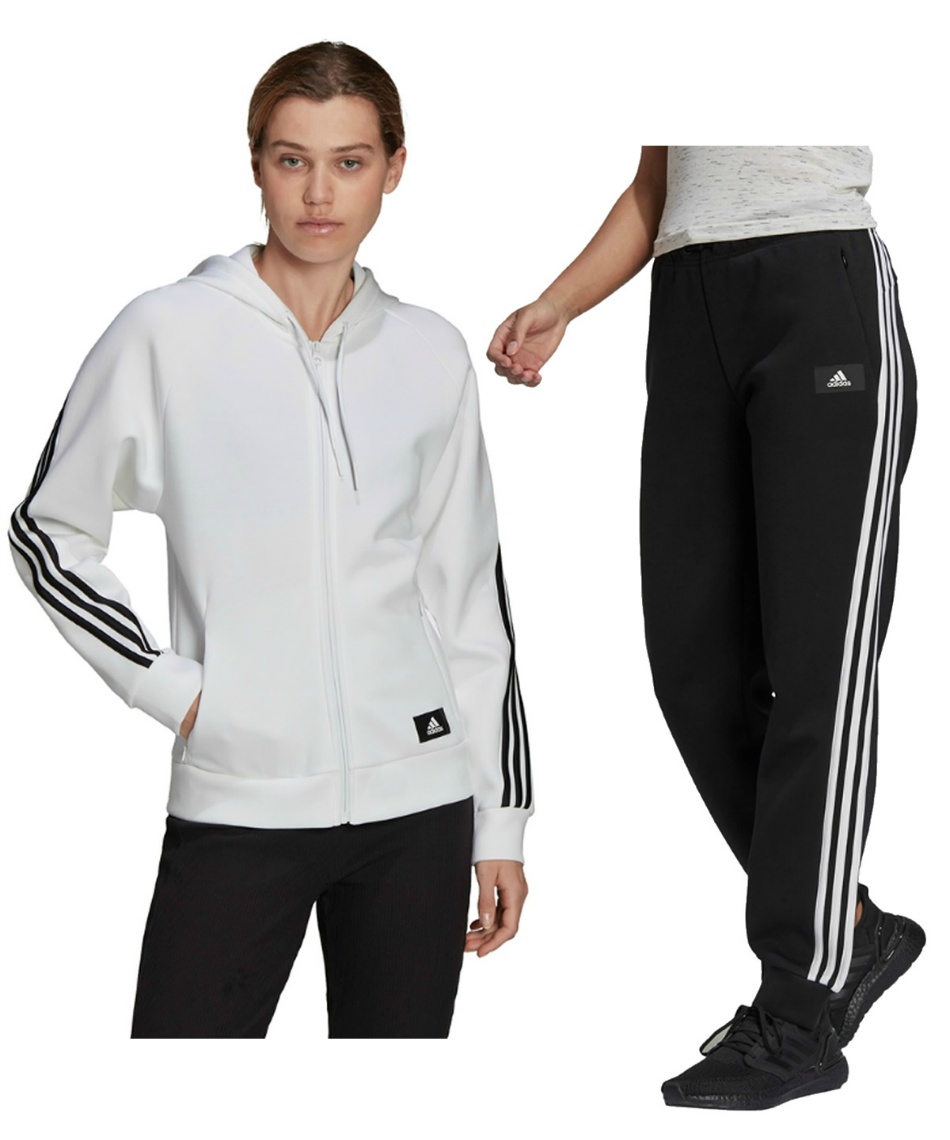 アディダス(adidas) スウェットウェア ジャージ 上下セット スリーストライプス フード付きトラックトップ+フィットパンツ H51145 ...