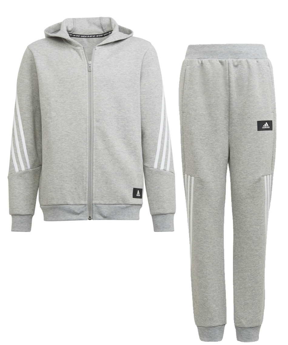 アディダス(adidas) スウェットウェア上下セット YB FI 3ストライプス スウェットフーディー+テーパードパンツ TX023 ...