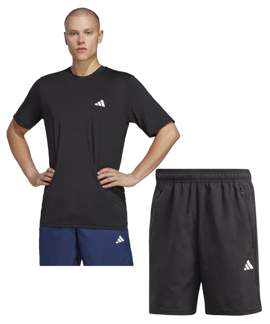 アディダス(adidas) 半袖Tシャツ ハーフパンツ セット TR-ES ストレッチTシャツ+トレーニングショーツ BXH44-IC7413 ...
