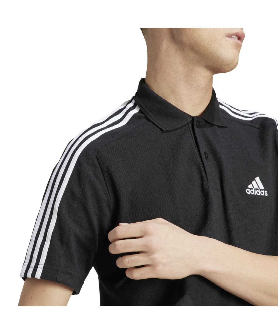 アディダス(adidas) 半袖ポロシャツ ハーフパンツ セット エッセンシャルズ ピケ 3ストライプス ポロシャツ+ショーツ IC9310 ...