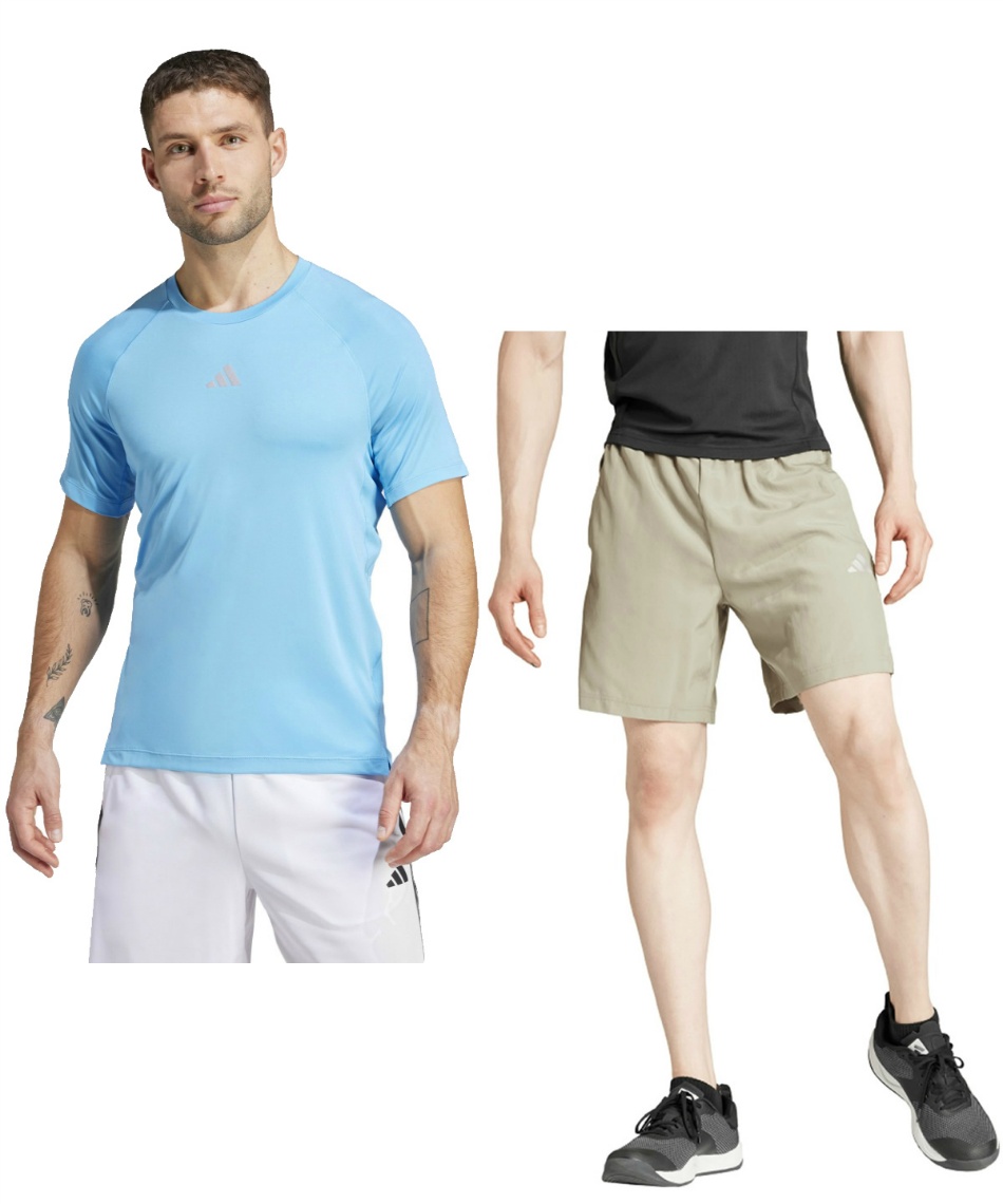 アディダス(adidas) 半袖Tシャツ ハーフパンツ セット GYM + Tシャツ+GYM+ ウーブンショーツ IS1295 KLV82 ...