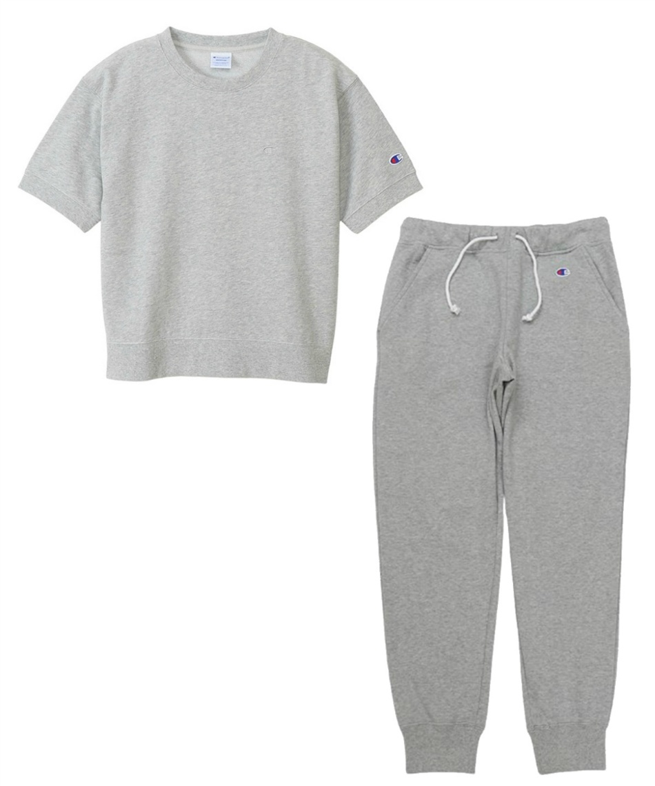 チャンピオン スウェットウェア上下セット ウィメンズ ショートスリーブスウェットシャツ+ウィメンズ パンツ CW-Z008-070+CW-Y211-070 | スポーツ用品ならヒマラヤ ...