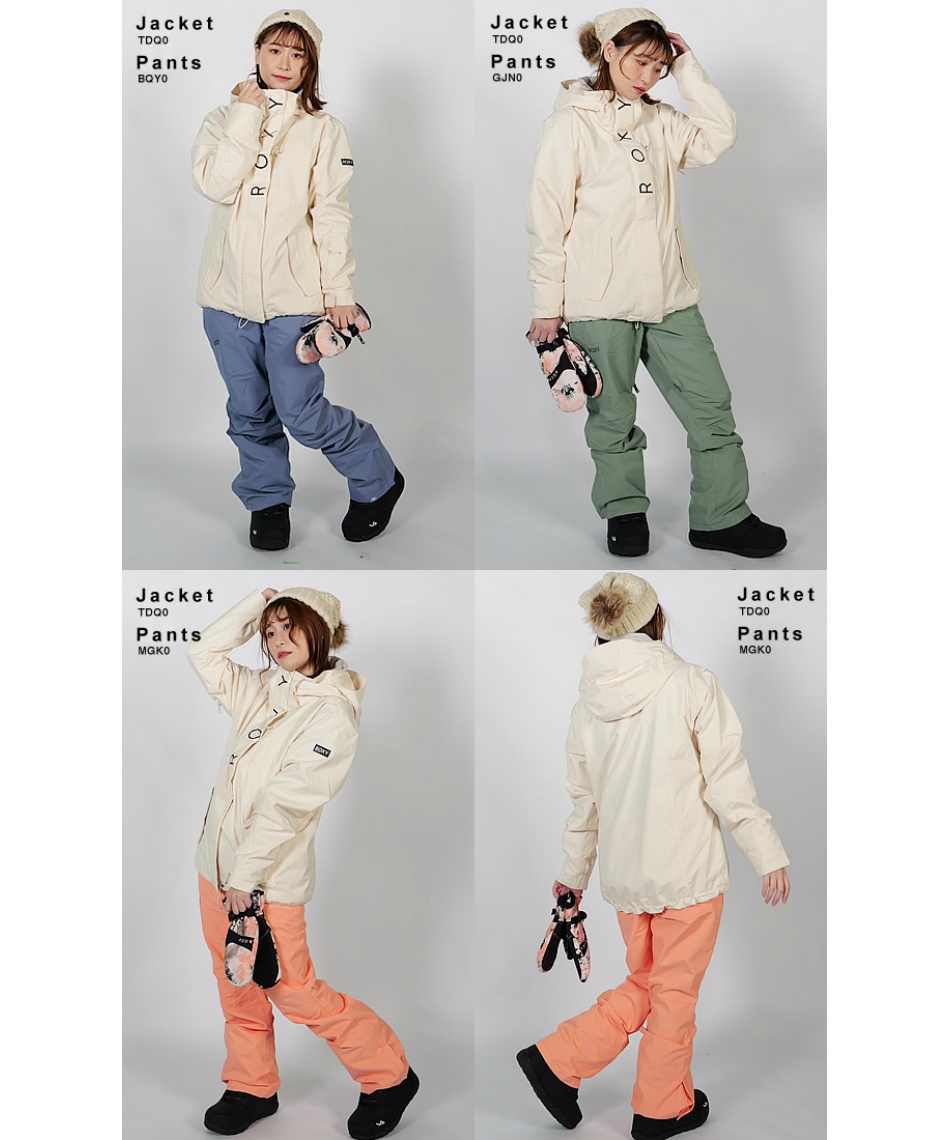 ロキシー(ROXY) スノーボードウェア 上下セット ROXY JETTY SOLID JK+SNOWHOLIC NP PT ERJTJ03485+ERJTP03280 【国内正規品】【24 ...