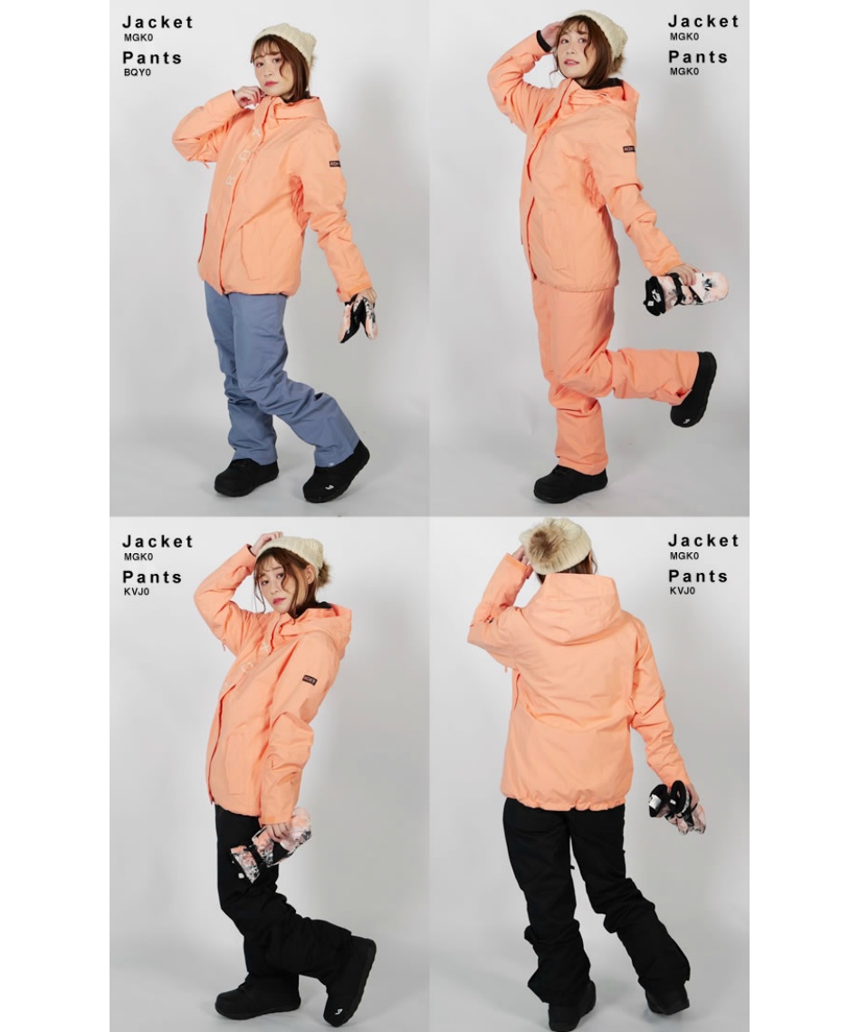 ロキシー(ROXY) スノーボードウェア 上下セット ROXY JETTY SOLID JK+SNOWHOLIC NP PT ERJTJ03485+ERJTP03280 【国内正規品】【24 ...